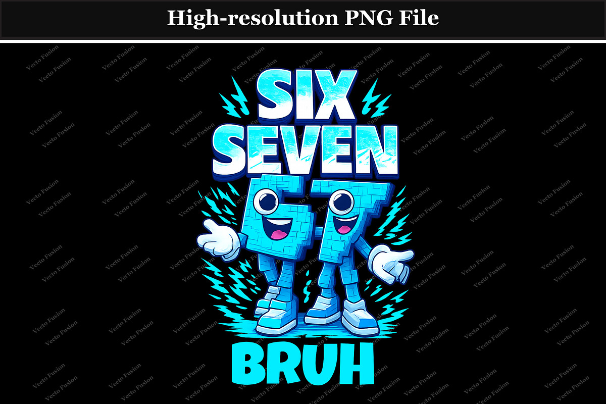 Six Seven 67 Viral Brainrot Meme PNG, a Graphic by Vector Portal