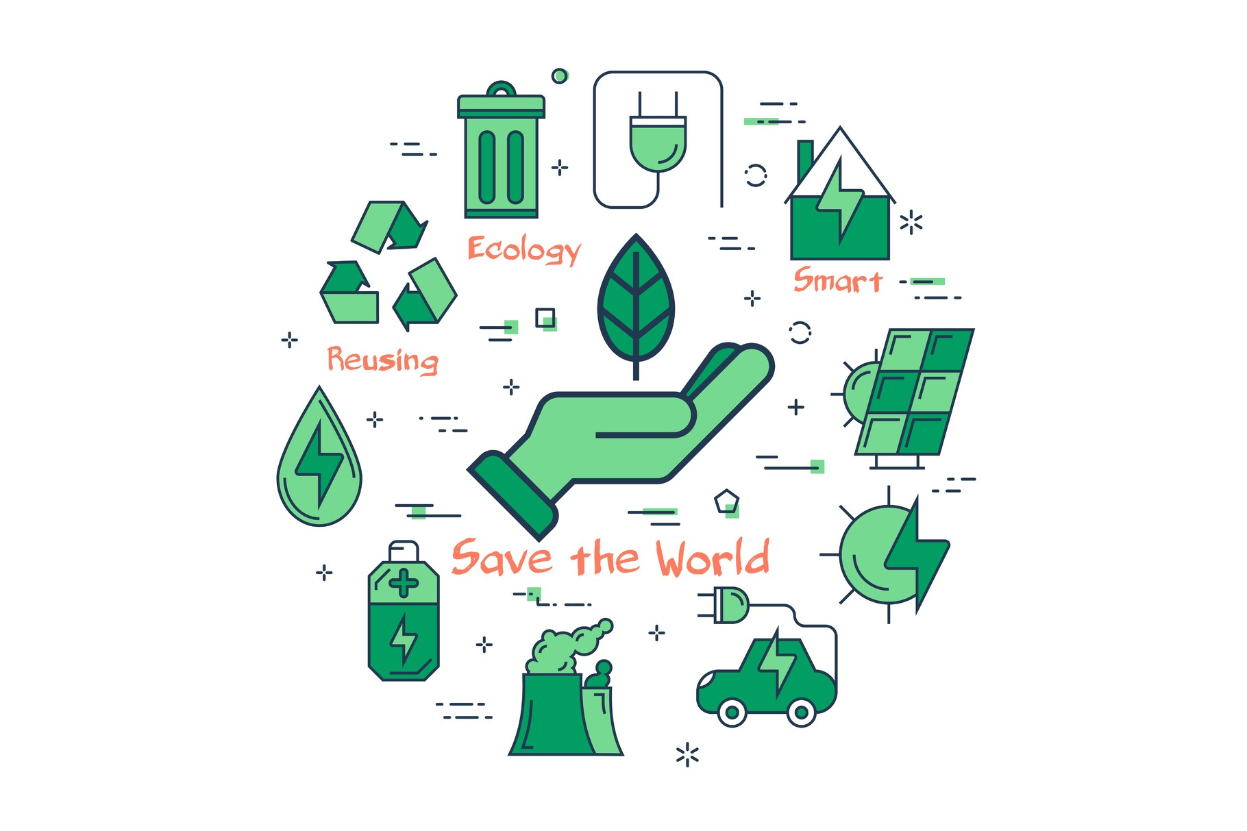 Green Save the World concept, a Work Illustration by Vasser