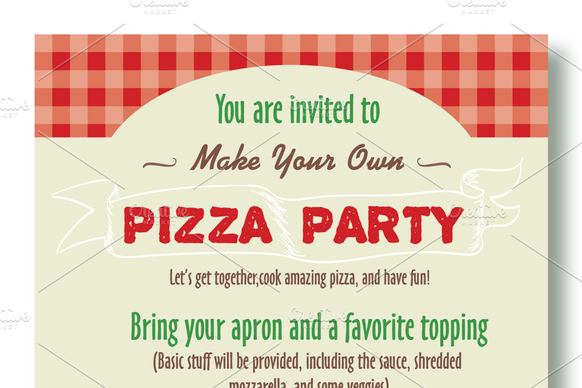 Editable Pizza Party Invitation, an Invitation Template by Oksancia's ...