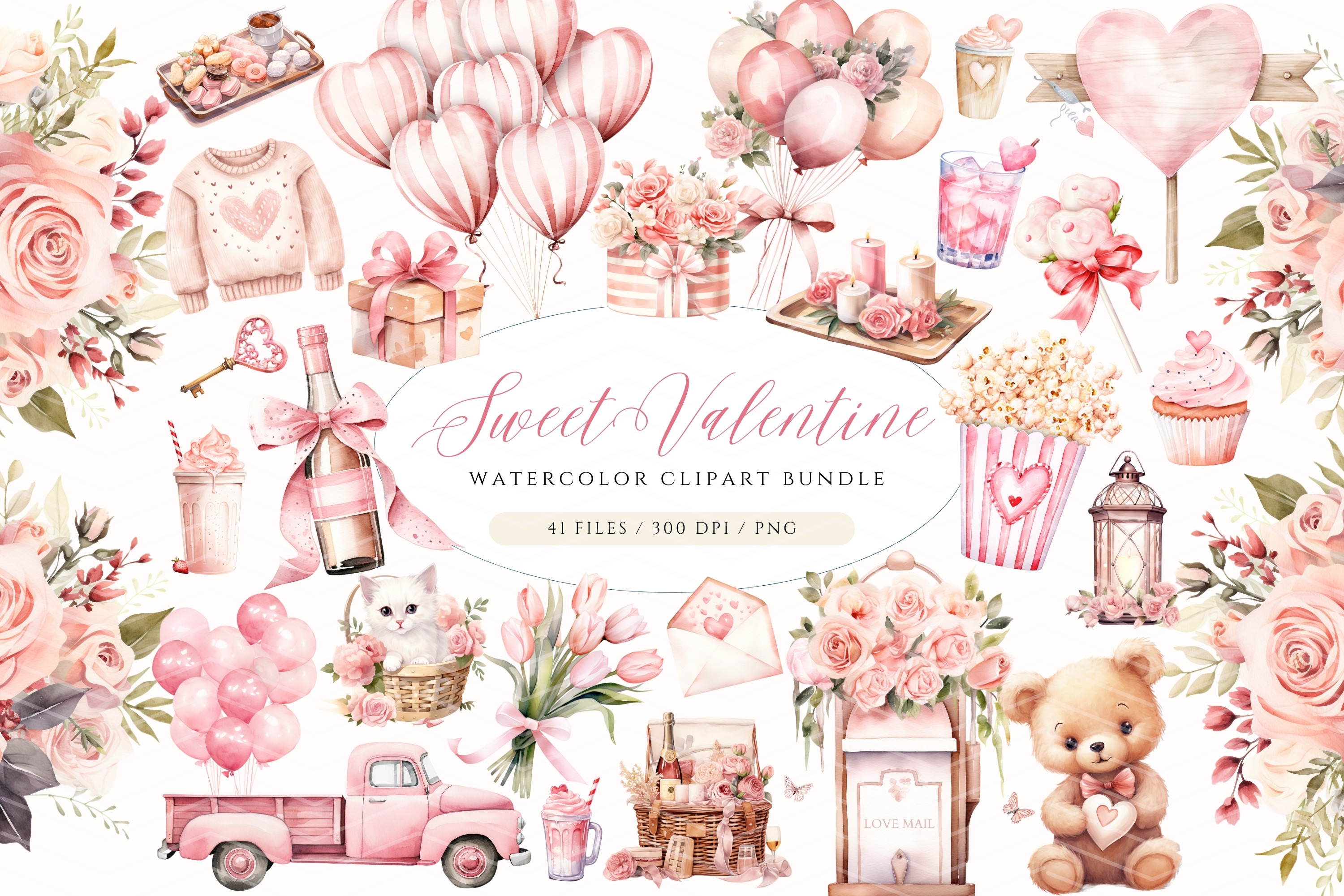Valentines Clipart Pink Valentine, a Seasonal Illustration by ClipArtCharm