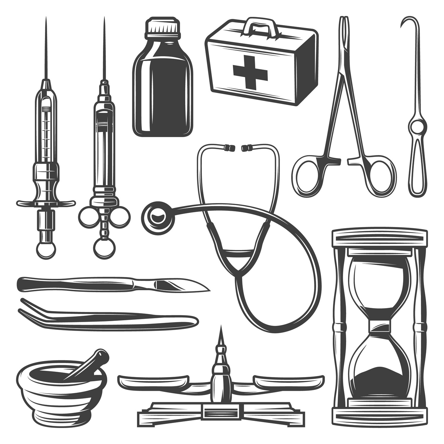 Vintage Medical Icons Collection, an Icon by Alexander Belenkiy