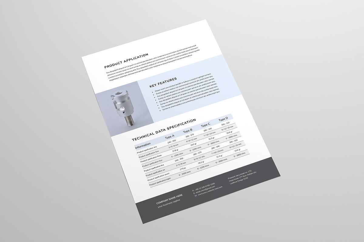 Technical Data Sheet, a Flyer Template by Leaflove