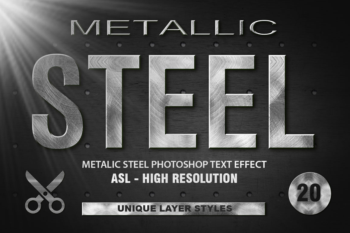 20 Metal Photoshop Layer Styles | Layer Styles ~ Creative Market