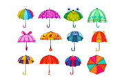 Kids umbrella vector childish, an Object Graphic by KitVector