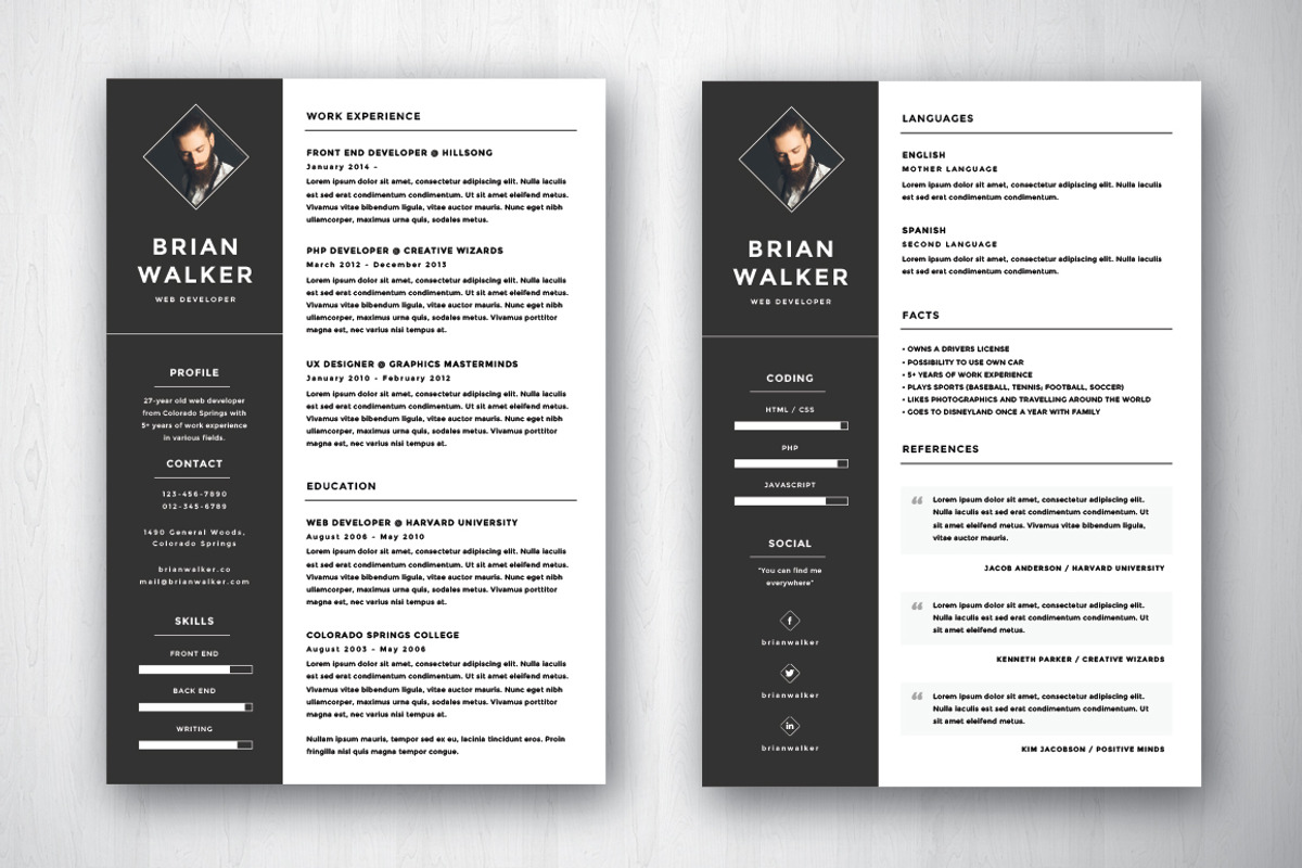 Brian Walker - A4/US Resume, a Resume Template by Mats-Peter Forss