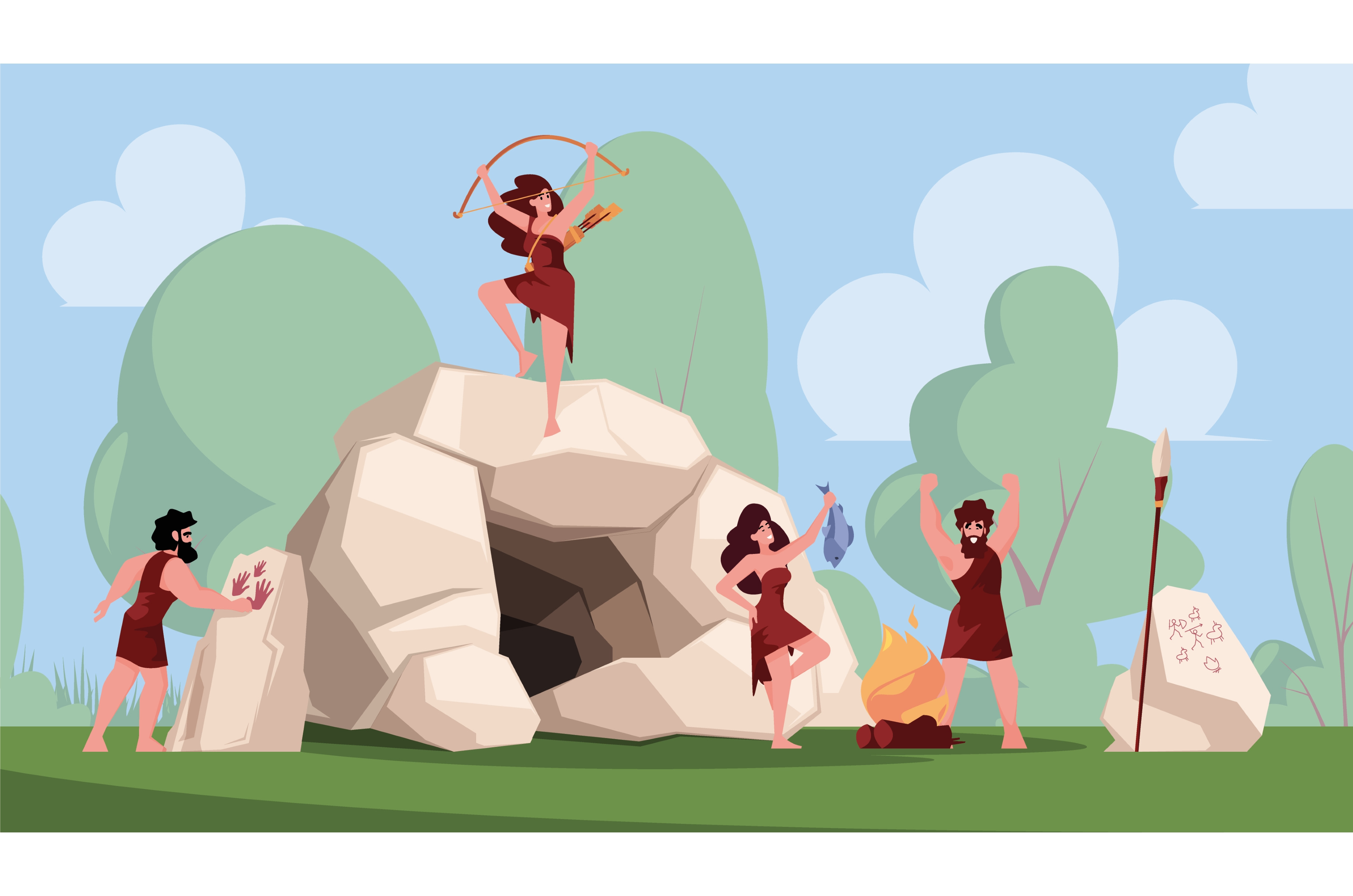 Cave man. Prehistorical period, a Background Graphic by Onyx