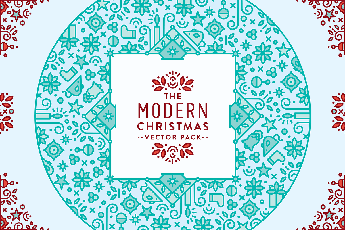 The Modern Christmas Vector Pack, a Seasonal Illustration by Maple ...
