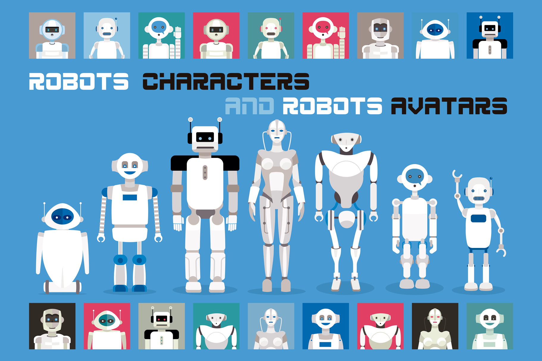 Robots Characters & Avatars, a Technology Illustration by ÁRTICA