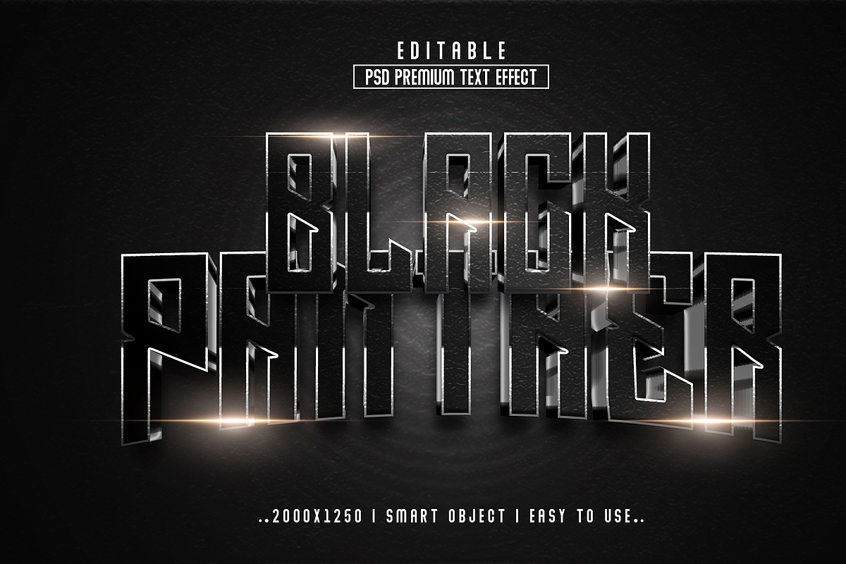 Black Metallic 3D Text Effect Style, a Layer Style Add-On by Md Jahidul99
