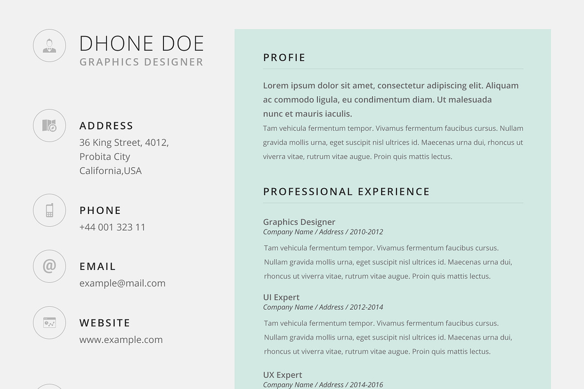 Alina Resume Template, a Resume Template by Smashing_Studio