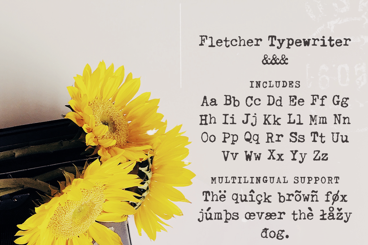 Fletcher Typewriter Font & Extras, a Serif Font by Ana's Fonts