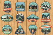 Summer Camp Badges | Object Illustrations ~ Creative Market
