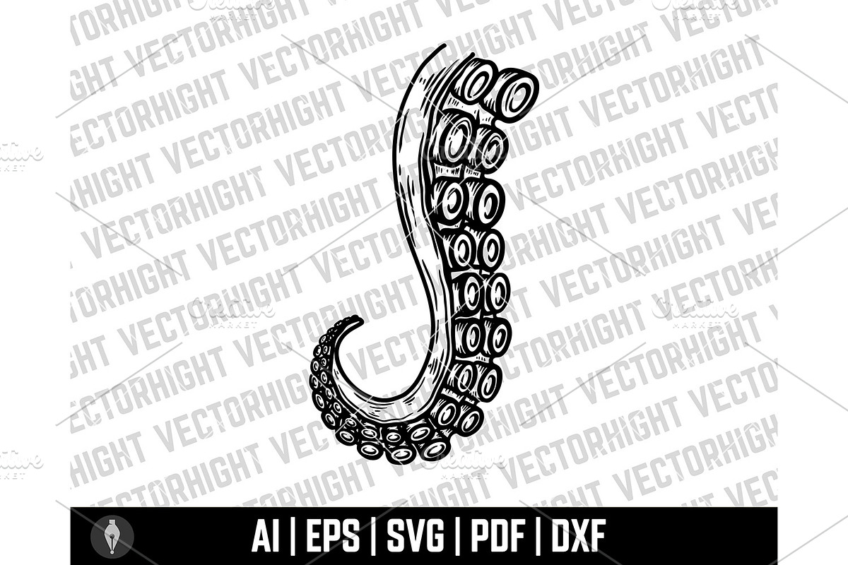 Set of octopus, squid tentacles, an Icon by Vectorhight | Creative Market
