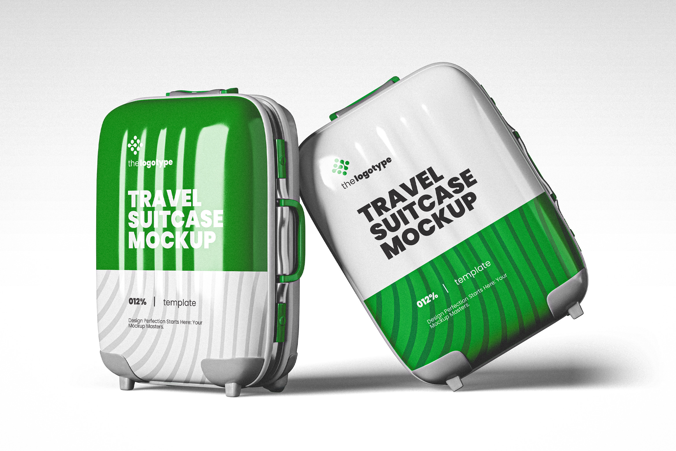 Set of two Travel Suitcases Mockup, a Product Mockup by Designer Dude