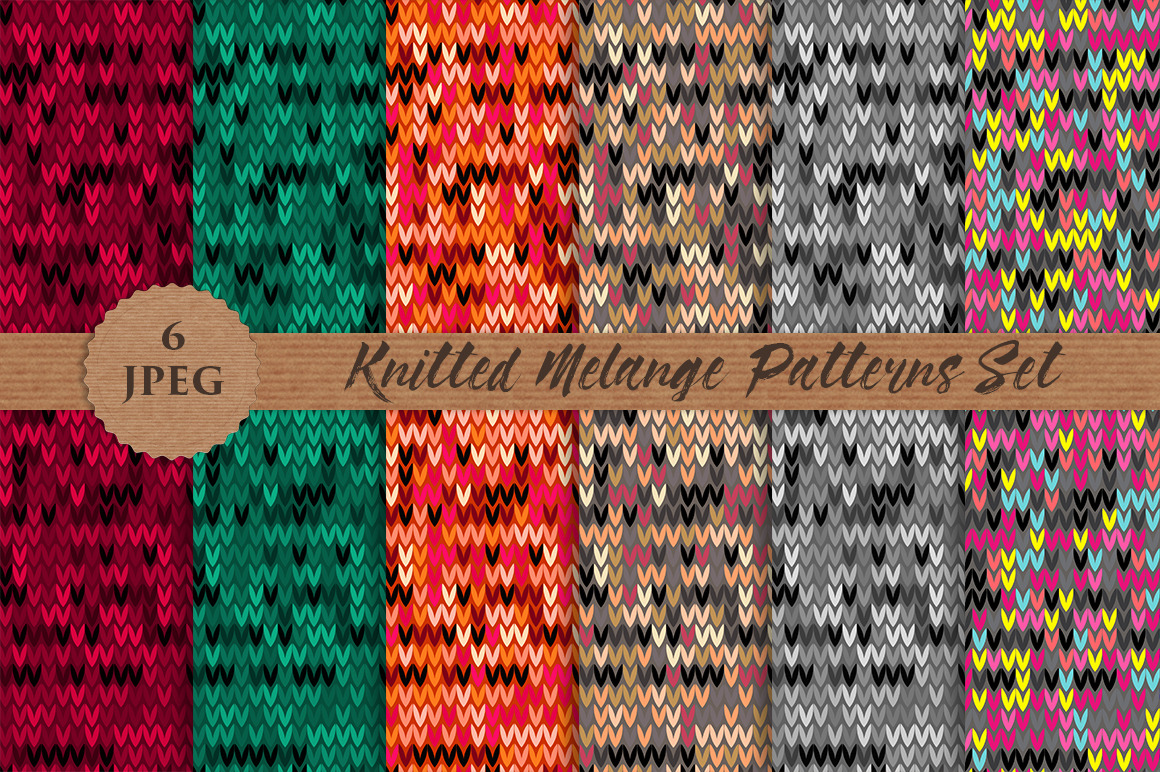 KNITTED melange patterns pack, a Pattern Graphic by Futurel | Creative ...