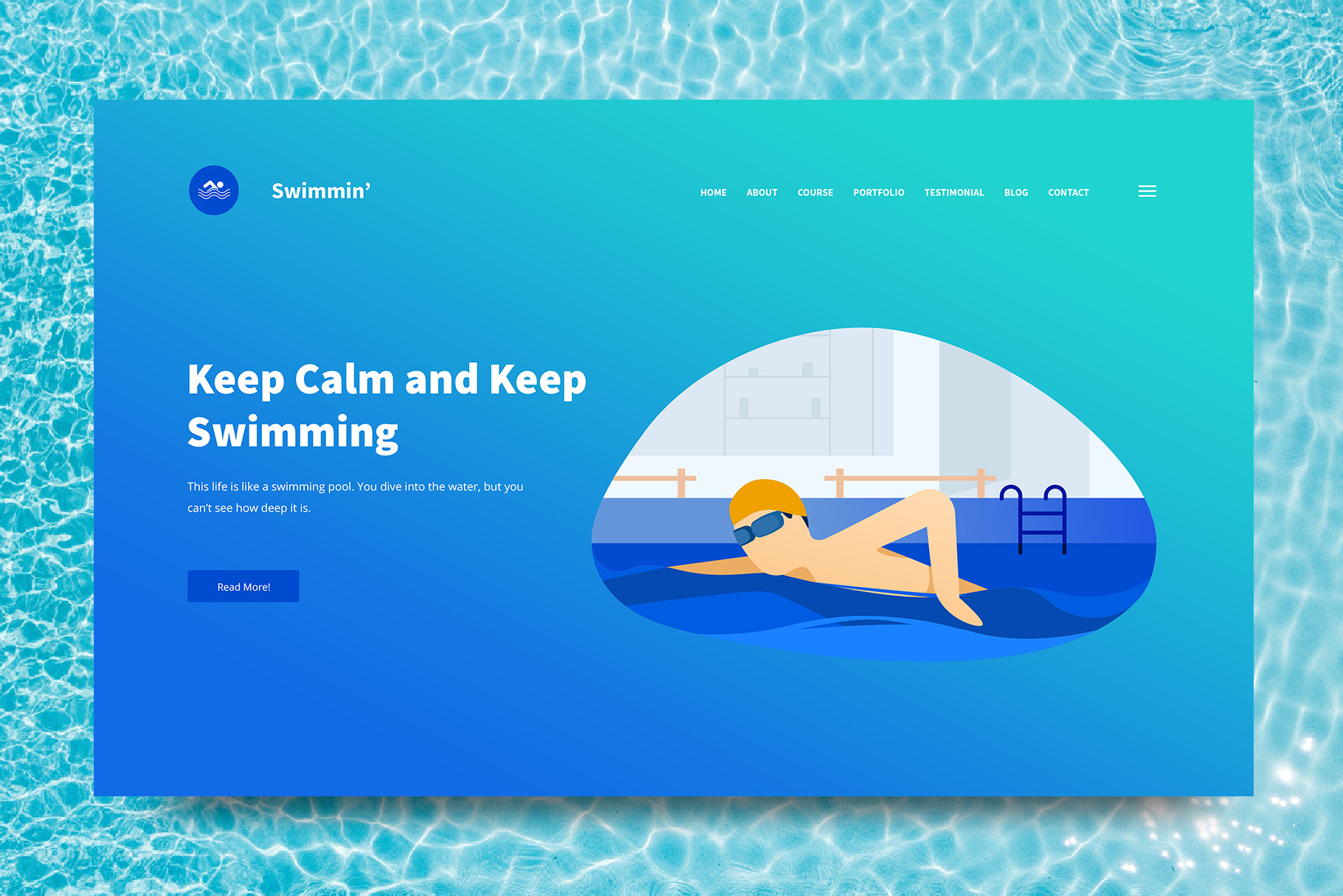 Swimming Web Header PSD Vector, an UI Kit Template by Giant Design