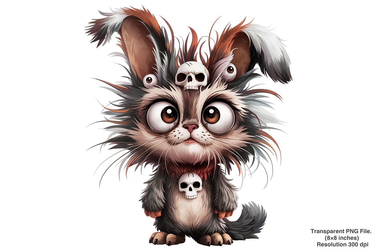 Cute Cat in Bunny Costume PNG Bundle, an Illustration by Nebi Begum
