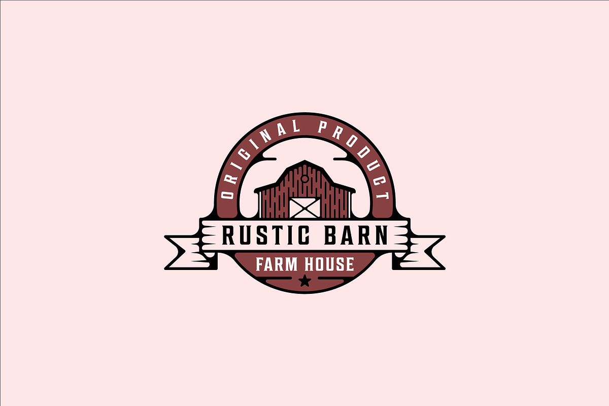rustic barn logo vintage with outline