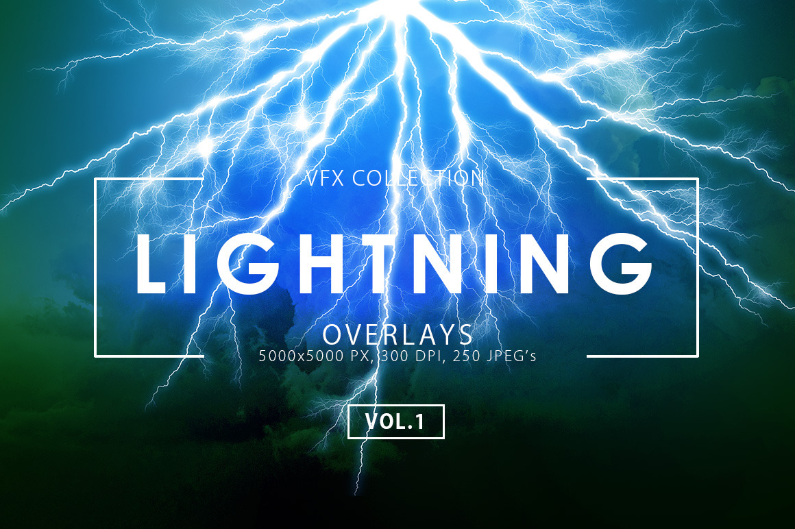 Lightning Effect Overlays Vol. 1, a Texture Graphic by ArtistMef