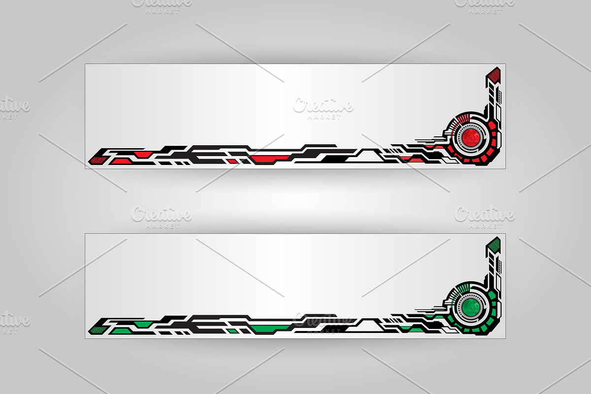 techno banners, a Technology Illustration by NickSorl Shop