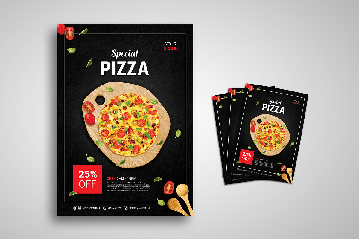 Pizza Flyer Promo Template, a Flyer Template by UICreative