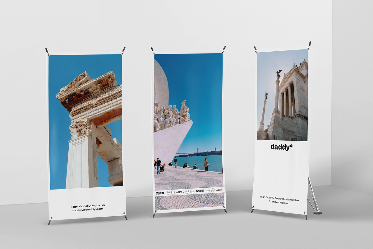 x Standee Banner Mockup, a Print Template by Mockupdaddy