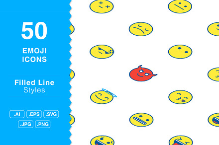 Linear Emoji Emoticons Smiley Faces | Emoji Icons ~ Creative Market