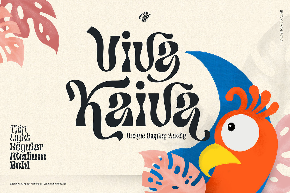 Viva Kaiva - Unique Psychedelic Font, a Sans Serif Font by creativemedialab