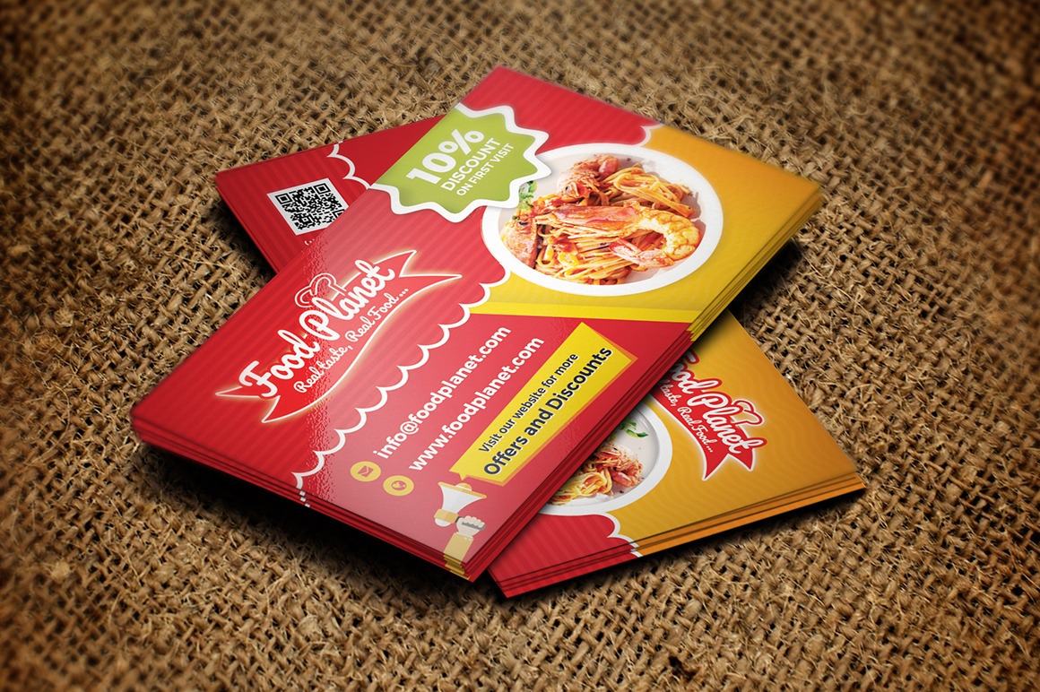 Food and Restaurant Business Card, a Business Card Template by GraphicsEgg