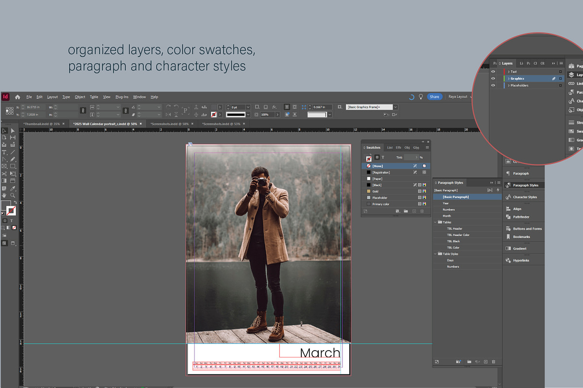 2026 Wall Calendar InDesign Template, a Brochure Template by R-studio