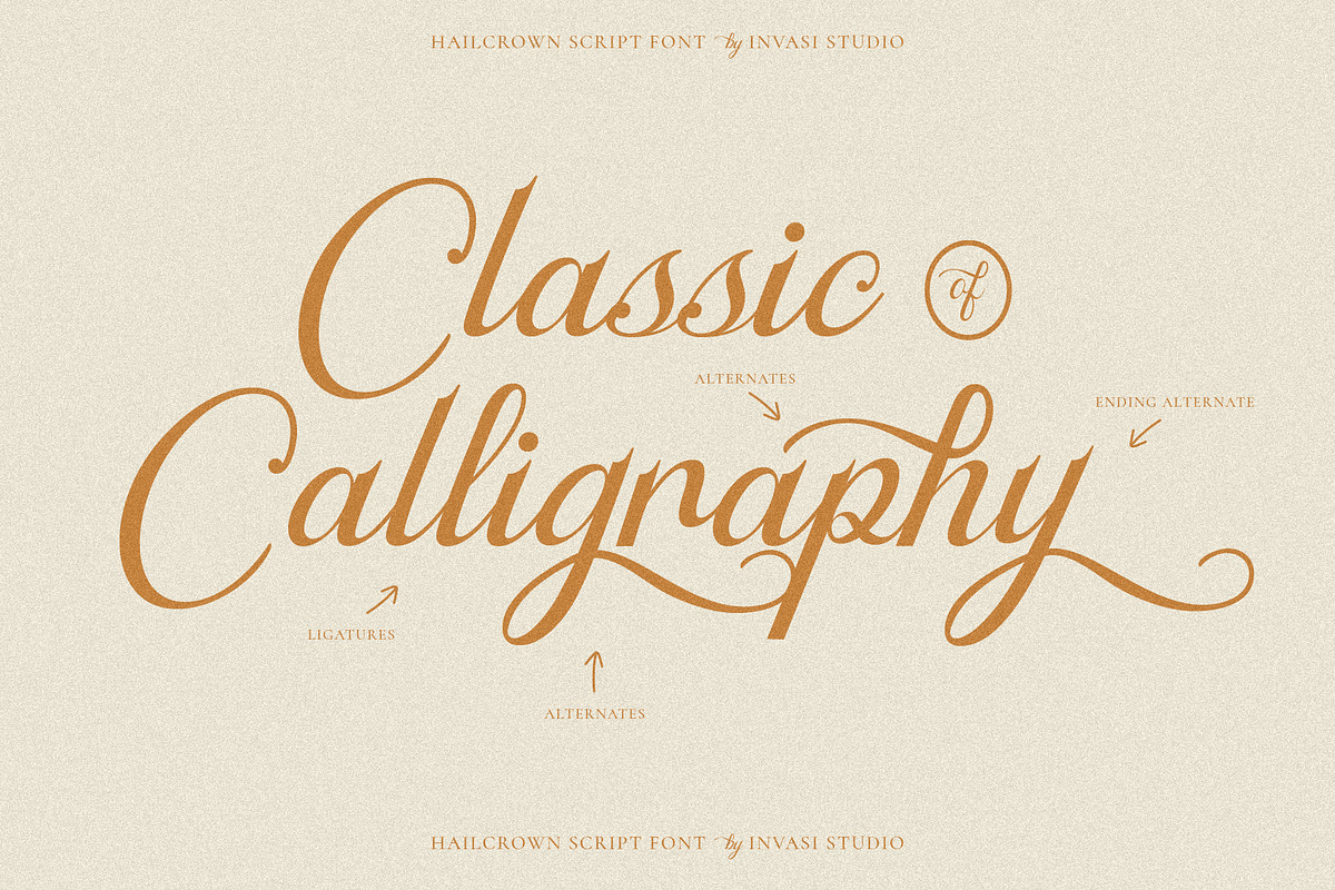 Hailcrown - Classic Script Font, a Script Font by Invasi Studio