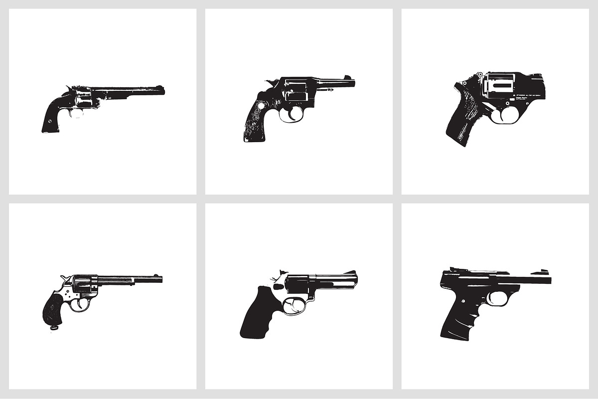 Handguns: EPS Vector Illustrations, an Illustration by RuleByArt