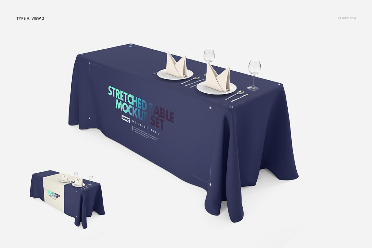 Imprinted Tablecloth Mockup Set, a Product Mockup by creatsy5