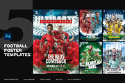 5 Football Poster Templates Bundle PSD