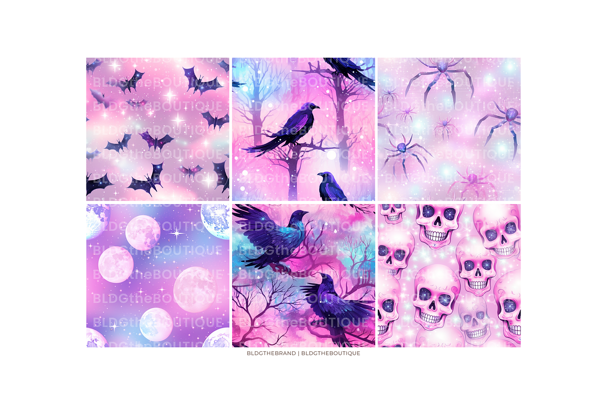 Pastel Halloween Seamless Patterns