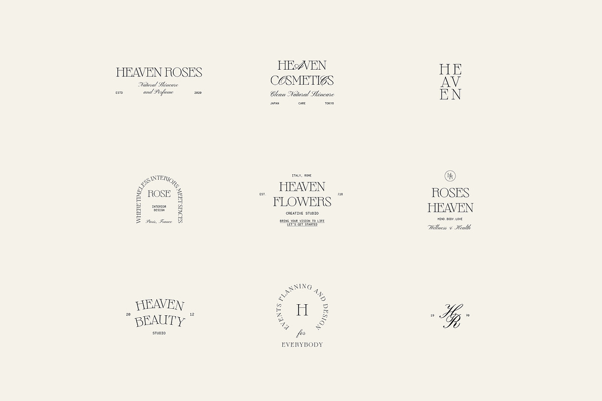 Heaven Minimal Logo Kit Ai Eps Psd, a Branding & Logo Template by Feel This