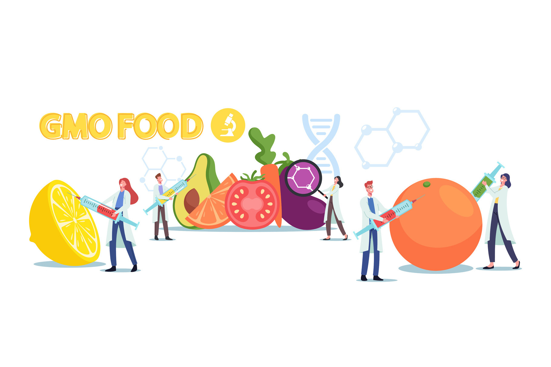 Genetically Modified Food and, a Food Illustration by Double Bubble