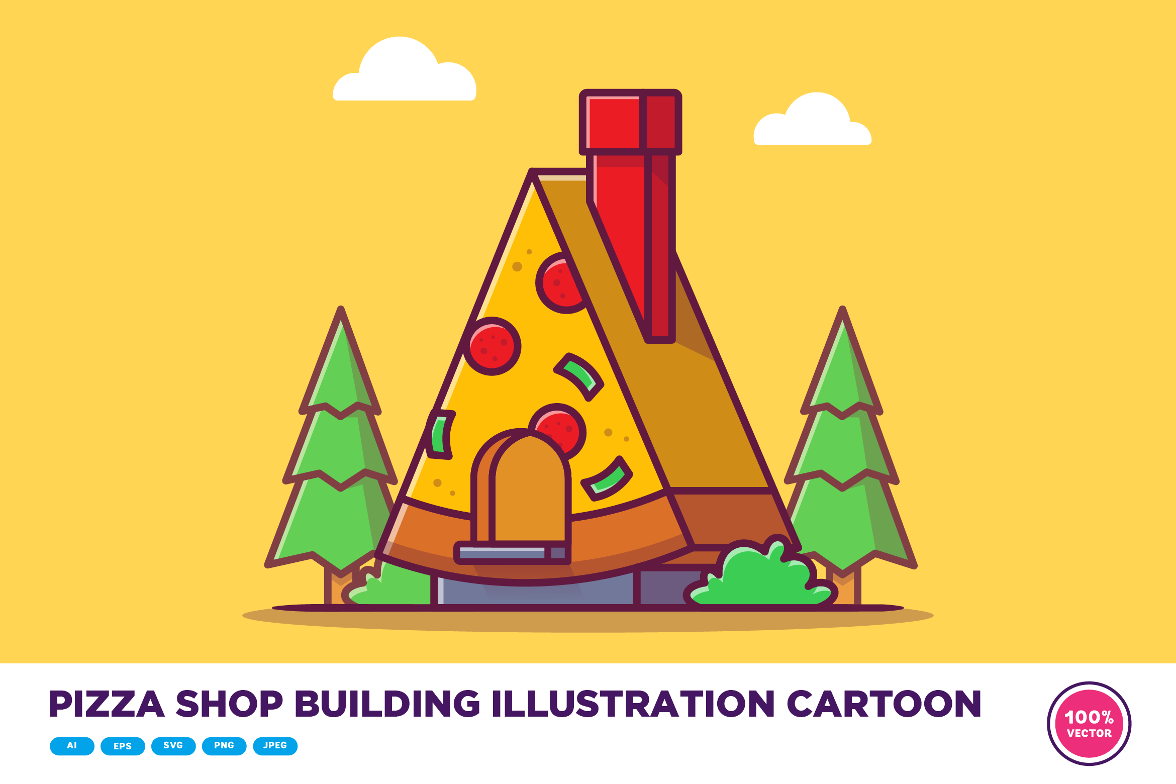 Pizza Shop Building Illustration, a Food Illustration by Catalyst Labs ...