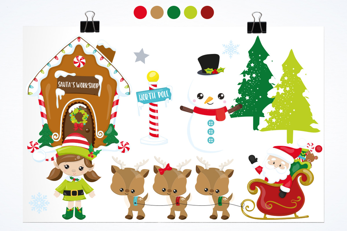 Santa Workshop, an Illustration by PrettyBundles