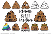 Poop emoji vector set, an Outline Icon by Illustree