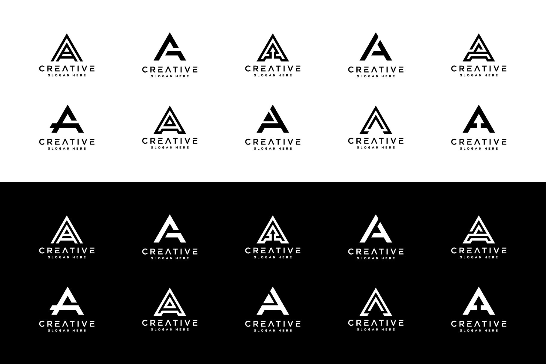 SET OF initial letter A logo vector, a Branding & Logo Template by quadrazo