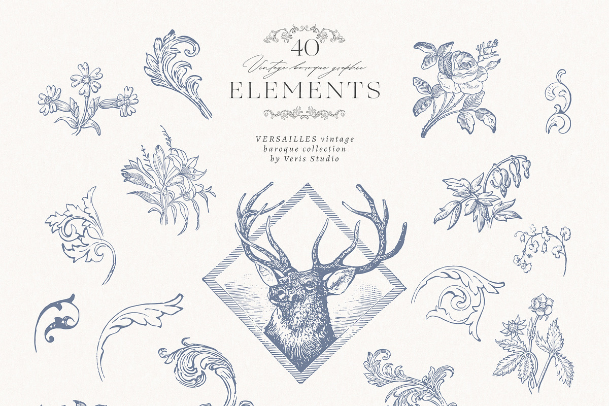 Baroque Vintage Vector Frames Crests, a Decorative Illustration by ...