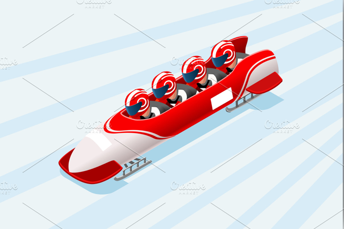 Winter Sports Vector Bobsleigh, a Person Illustration by Aurielaki ...
