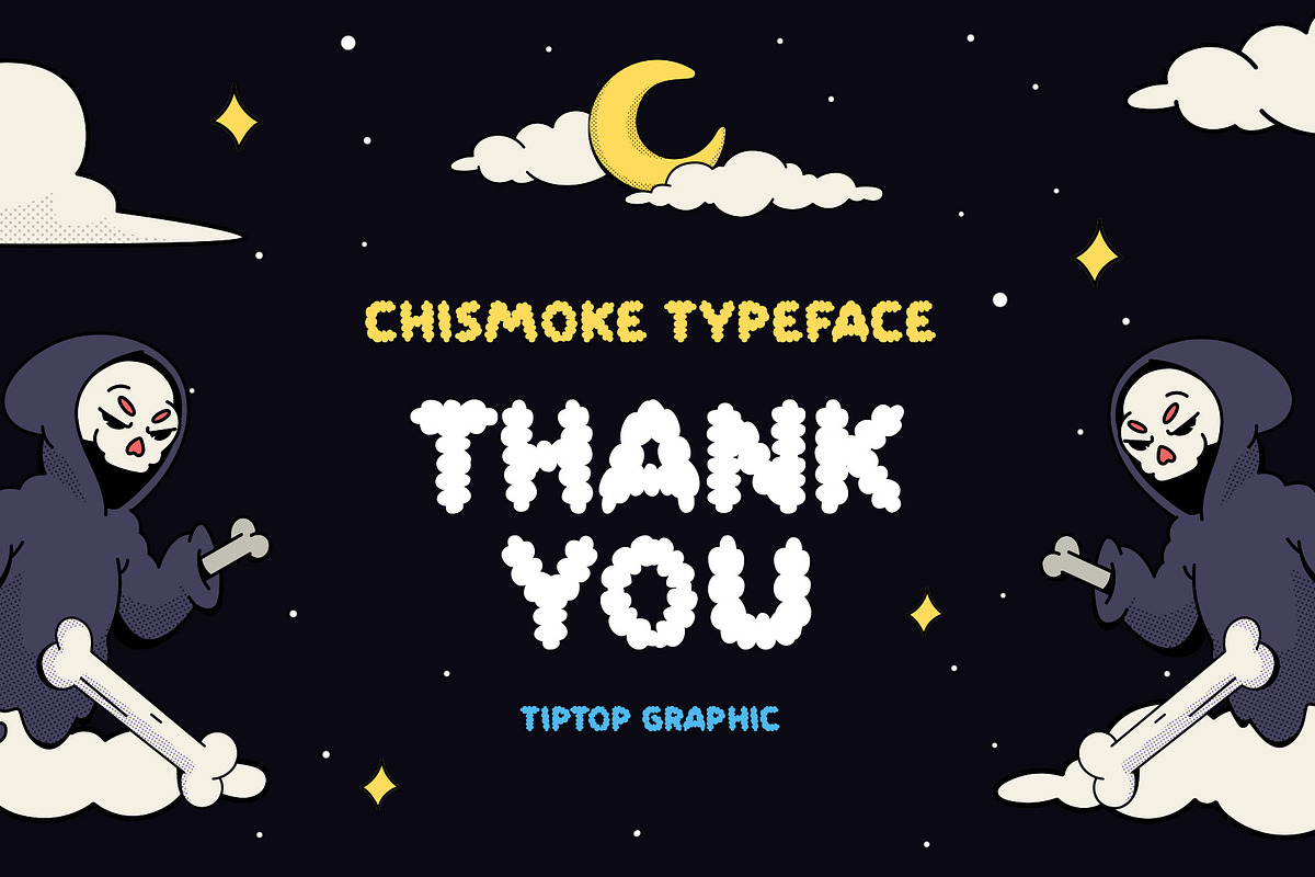 Chismoke – Bubbly Smoke Display Font, a Sans Serif Font by Tiptop Graphic | Creative Market