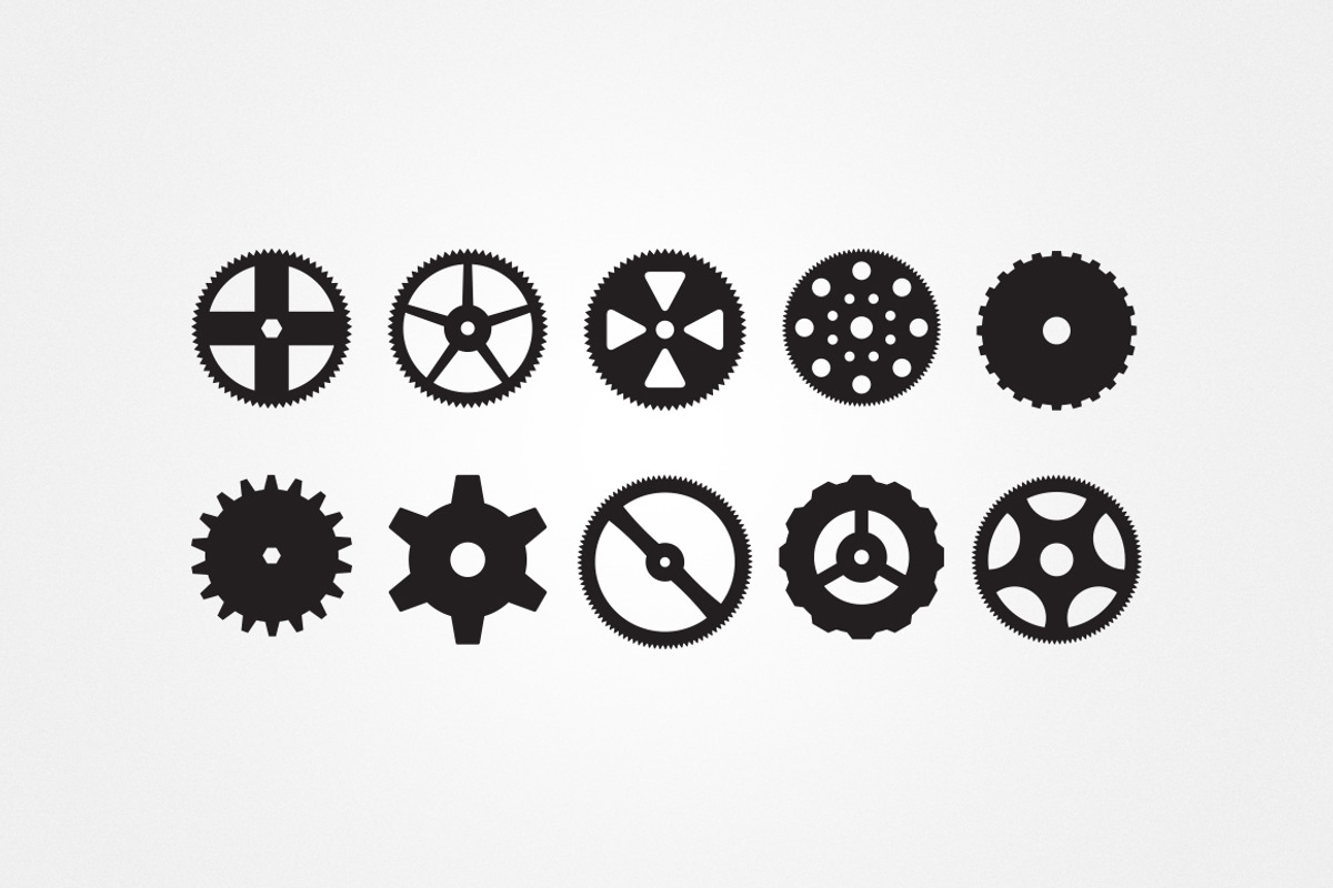 Gears - Vector Set, an Object Graphic by Prixel Creative | Creative Market