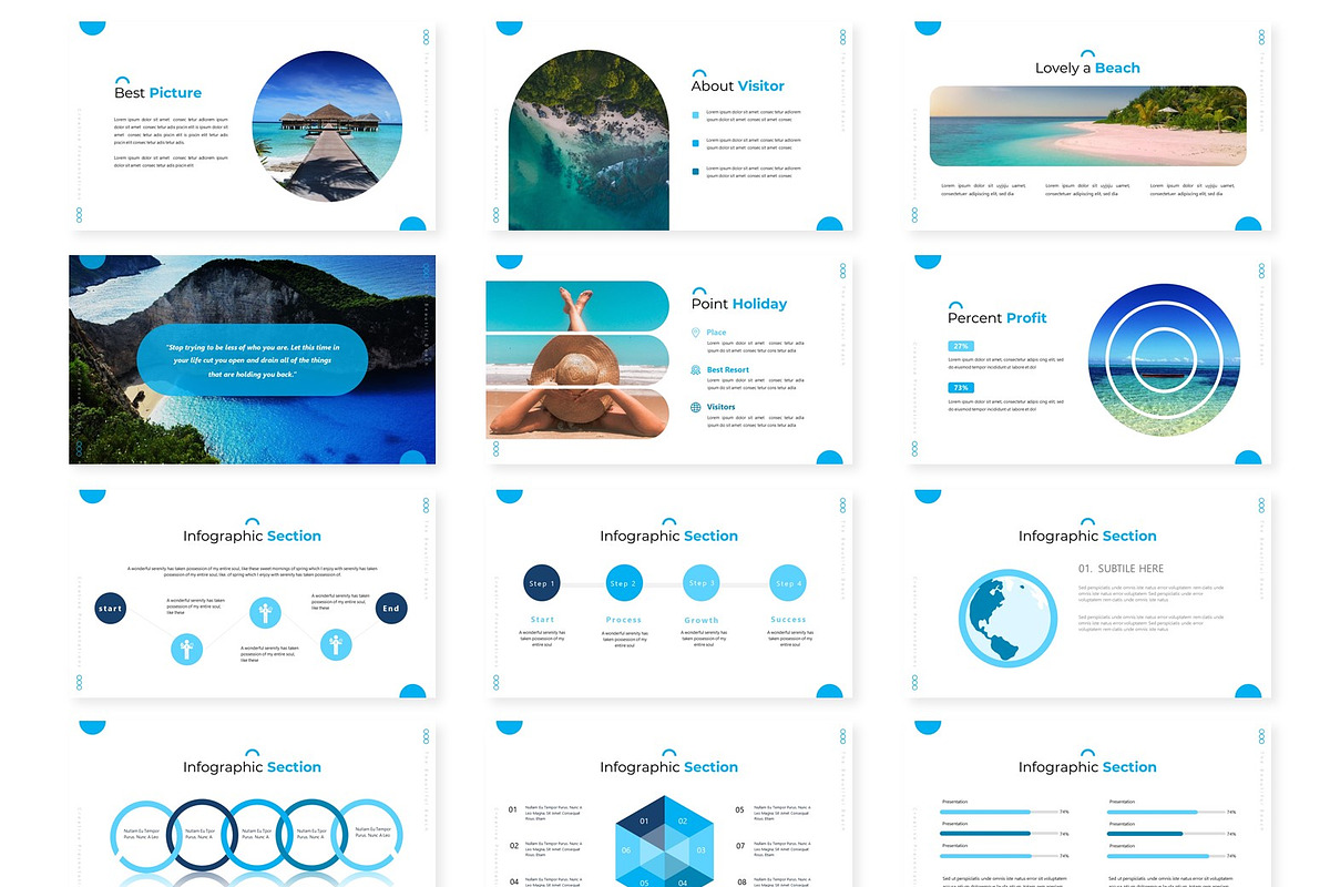 Blue Beach - Presentation Template, a Presentation Template by AQR Studio