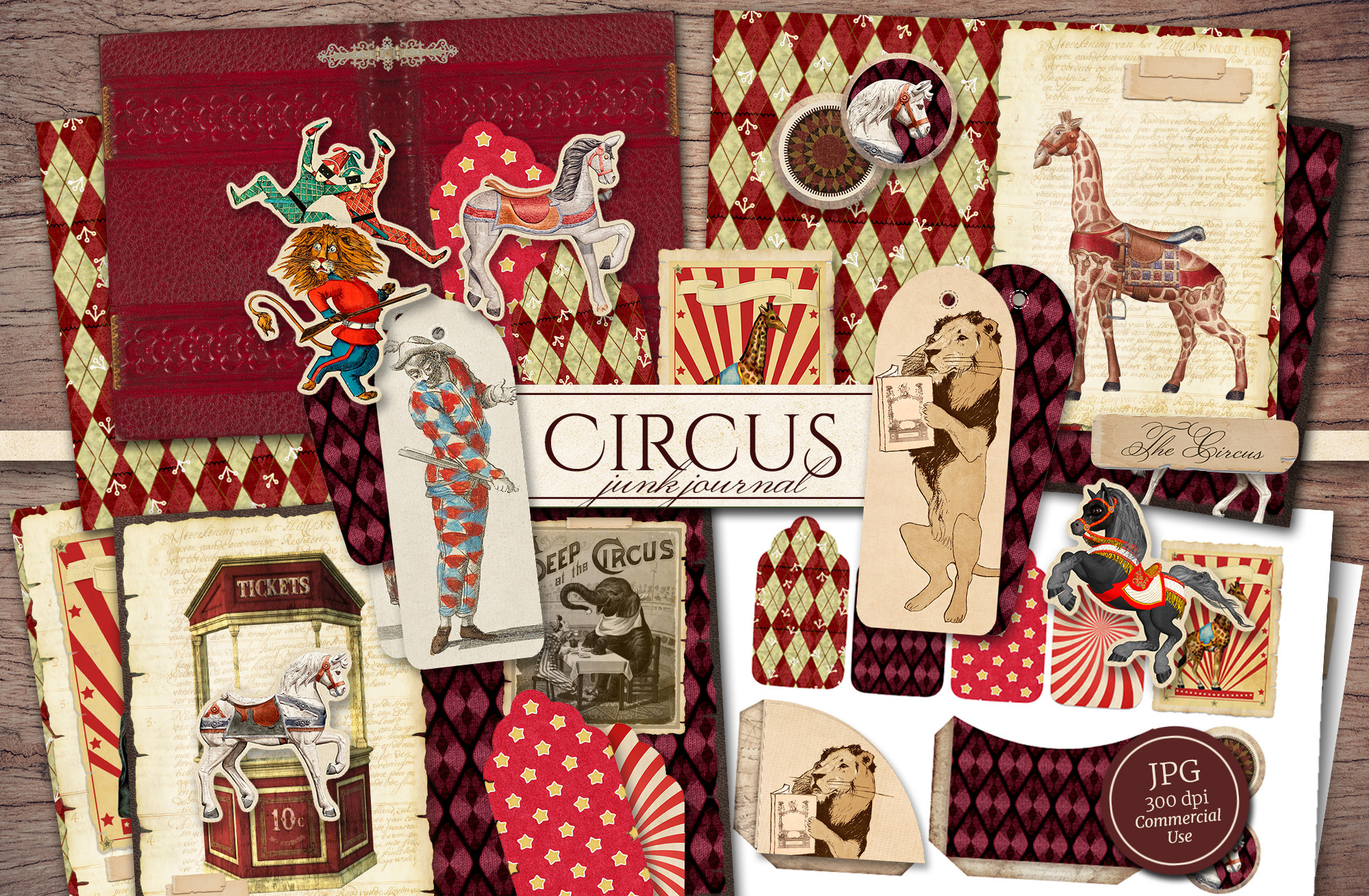 Circus Scrapbooking Kit | Creative Market