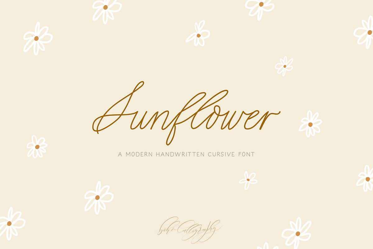 Sunflower- Handmade Script font