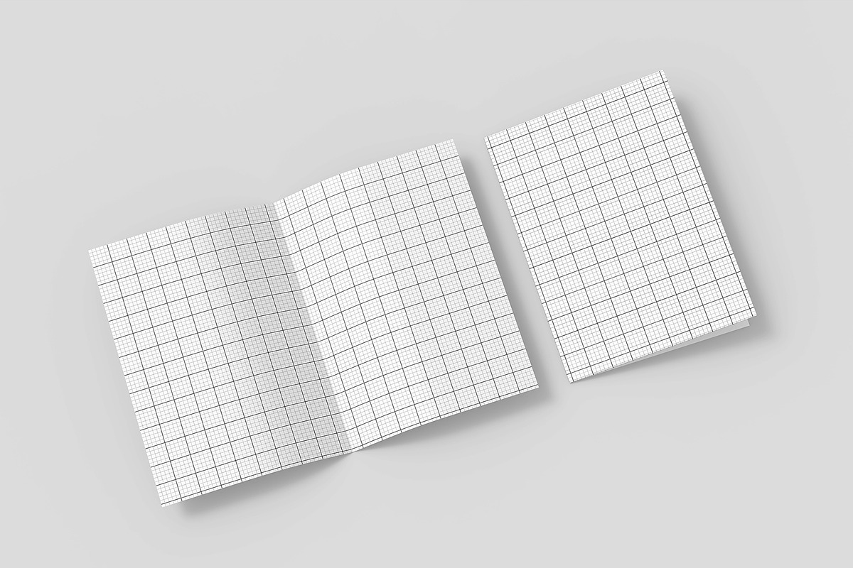 Open and Closed Bi-Fold Brochure Mockup
