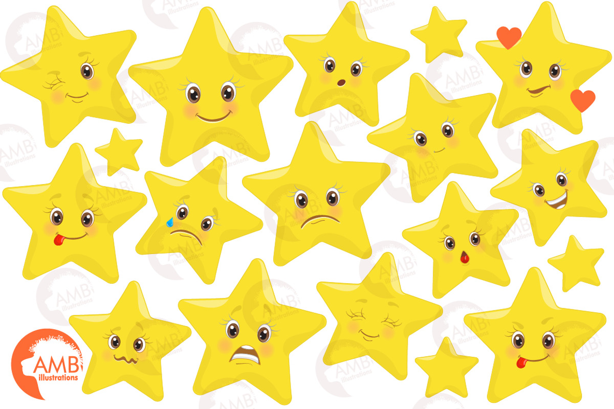 Clipart Star Emoji AMB-1157, a Decorative Illustration by ...